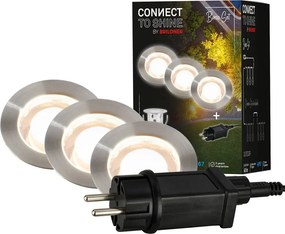 BRI 3912032 CONNECT TO SHINE startovací sada Kebony 3ks LED zapuštěných svítidel do země pr.30mm, IP67 - BRILONER