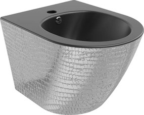 Mexen Lena, závěsný bidet 480x370x325 mm, černá matná - stříbrná, 35224872
