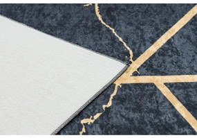 Dywany Luszczow Kusový koberec ANDRE pratelný 1222 Mramor, geometrický protiskluz, černo Rozměr koberce: 80 x 150 cm