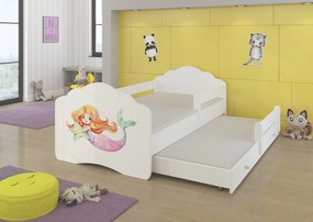 Dětská postel se zábradlím a matracemi CASIMO II 160x80 Hlavní barva: White, Motiv: BALLERINA