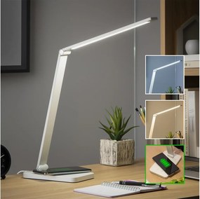 Brilagi -LED Stm dotyk stol lampa s bezdr nab QI LED/7W/5V 3000/4000/6000K bílá