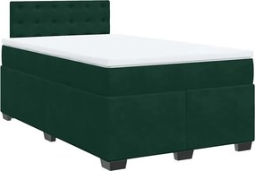 Box spring postel s matrací tmavě zelená 120x190 cm samet 3288573