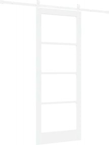 Posuvné dveře 83 x 211 cm Masivní borové dřevo a sklo Bílá 3332420