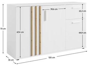 Kondela Komoda, 3D1S, bíla/dub artisan, TOLIS TYP 2
