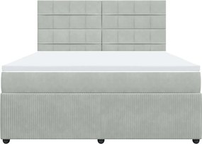 Box spring postel s matrací světle šedá 180x200 cm samet 3294706