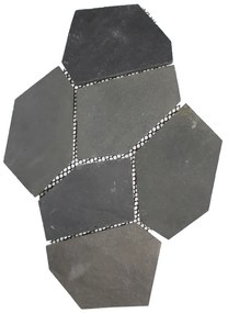 ALFIstyle Kamenná dlažba, břidlice černá, tloušťka 1-2 cm, BL101