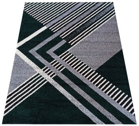 Kusový koberec moderní OTTO 03 Geometrický šedý zelený Rozměr: 160x220 cm
