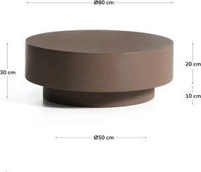 Betonový kulatý zahradní konferenční stolek ø 60 cm Garbet – Kave Home