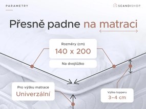 DVOUVRSTVÝ chránič matrace - TOPPER 140 x 200 cm