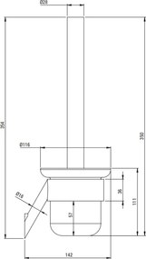 Deante Silia WC kartáč, nikl