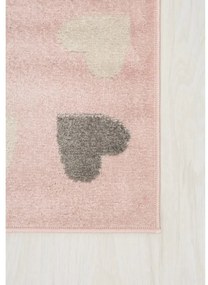 Dětský kusový koberec Králíček v klobouku růžový 160x220cm
