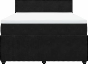 Box spring postel s matrací černá 140 x 190 cm samet 3290030