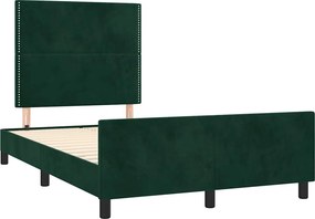 Rám postele bez matrace tmavě zelená 120 x 200 cm samet 3125687