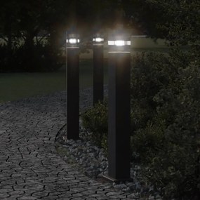 Venkovní stojací lampy 3 ks černé 80 cm hliník