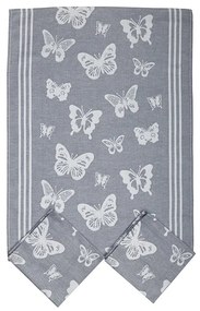 Tegatex Utěrka bavlna 3 ks - s motýlky šedá 50*70 cm