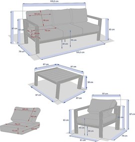 DEOKORK Hliníková sestava VANCOUVER 1+3+1 (antracit)