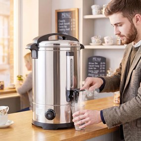 HOMCOM ohřívač vody 6,5 L, 1500 W, nerezová ocel, s termostatem, funkcí udržování teploty a výpustným kohoutkem