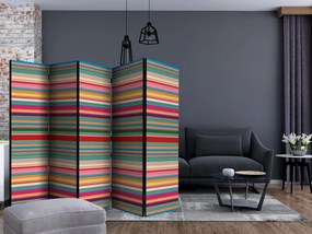 Paraván Subdued stripes Dekorhome 225x172 cm (5-dílný)