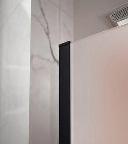 Erga Paris, sprchová zástěna Walk-In 30x200 cm, 8mm sklo námraza, černý profil, ERG-V02-PARIS-030x200-FR-BK