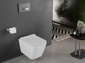 Mexen Cube wc mísa Rimless s pomalu sklopným slim sedátkem, duroplast, bílý lesk - 30924000