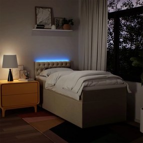 Box spring postel s matrací krémová 90x190 cm textil 3288055