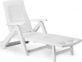 Zahradní lehátko ZIRCONE, 72×195×101 cm, bílá I.P.A.E-Progarden