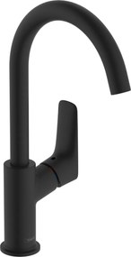 Hansgrohe Logis, umyvadlová baterie 210 bez odtokové soupravy s otočným výtokem, černá matná, HAN-71131670