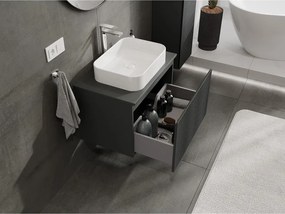 Mexen Rivel, koupelnová skříňka 70 cm s horní deskou, 1 zásuvka, drážkovaná, grafitová matná, 91A20-07047-1-BFC66
