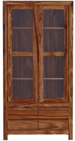 Indický nábytek - Vitrína Gani 100x200x45 z indického masivu palisandr Only stain