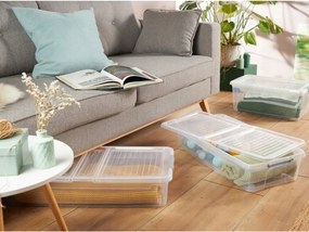 Úložný box s víkem a kolečky pod postel, KEEEPER CLIPBOX LEO 53L, 77 x 58 x 16 cm
