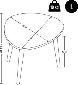 Sada 2 konferenčních stolků BINI v různých velikostech, bílá