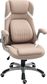 Ergonomická kancelářská židle Vinsetto s sklápěcími područe a opěrkou hlavy, otočná pracovní židle s bederní oporou, nastavitelná výška a houpací fun…