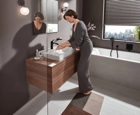 Hansgrohe Vivenis, umyvadlová baterie 80, s výpustí, EcoSmart, černá matná, 75010670
