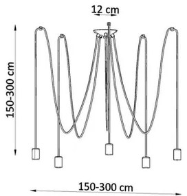Lustr SOLLUX Edison 5 E27 5x60W bez zdroje SL.0371
