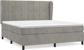 Box spring postel s matrací světle šedá 160x200 cm samet 3129219