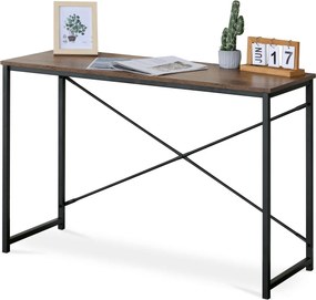 Pracovní stůl PRESTANO - old wood dekor / černé kovové nohy
