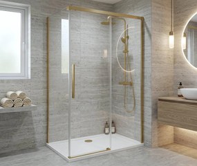 Gelco Luxor Gold Matt sprchový kout obdélníkový 100 x 90 x 200 cm L/P varianta posuvné zlatá čiré sklo GU1210GGU5690G