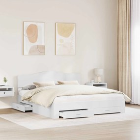 Rám postele se zásuvkou Bílá 180 x 200 cm Kompozitní dřevo 3413159