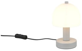 Šedá stolní lampa se skleněným stínidlem (výška 19 cm) Glenn – Trio