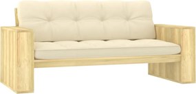 Zahradní lavice a krémové podušky 179 cm impregnovaná borovice 3065758