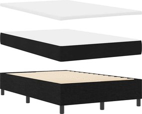 Postel s boxspringem s čelo Černá 120 x 190 cm textil 3339373
