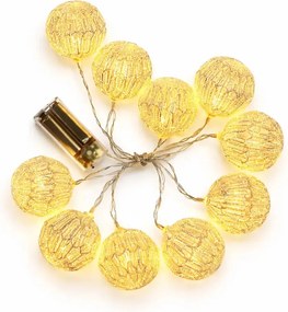 LED světýlka na baterie, lampiony, 1,8 m, teple bílá, 10 diod, čirý kabel, IP20 interiér, 2 × AA