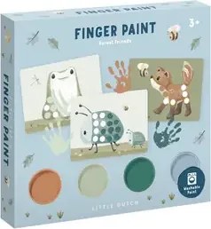 Little Dutch Kreativní sada malování prsty Forest Friends / od 3 let