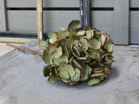 Dekorace umělá zelená květina Hortenzie Hydrangea dusty green - 46 cm