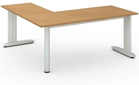 Rohový kancelářský psací stůl PRIMO FLEXIBLE 1800 x 1800 mm, buk