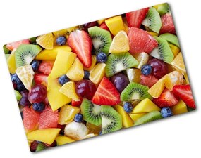 Wallmuralia Kuchyňská deska velká skleněná Nakrájené ovoce 80x52 cm
