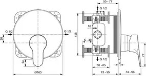 Ideal Standard Cerabase - Sprchová baterie pod omítku | chrom