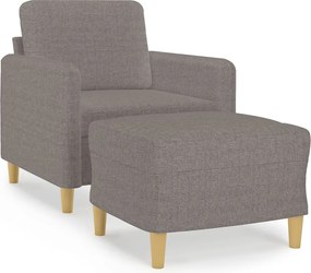 Křeslo s podnožkou taupe 60 cm textil 3201191