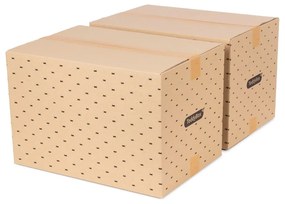 Sada 2 béžových úložných boxů Compactor Teddy, 42 x 30 cm