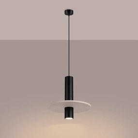 Sollux Lighting Závěsná lampa PELTA 1 černá/béžová